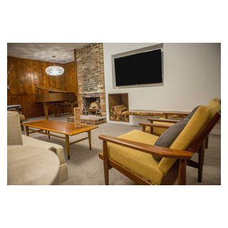 Pine Ridge MCM Addition and Whole House Remodel - Midcentury - Basement ...