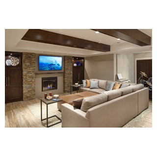 Rec Room Re-Imagined - Rustic - Basement - Chicago - by Drury Design ...
