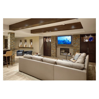 Rec Room Re-Imagined - Rustic - Basement - Chicago - by Drury Design ...