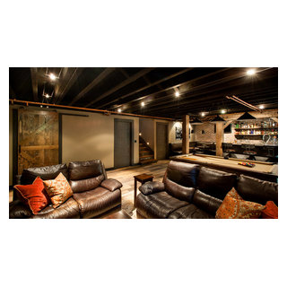 (Remodel - Custom) Basement with a Pioneer Square Bar - Rustic ...