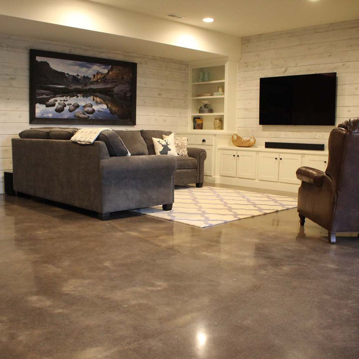 75 Concrete Floor Basement Ideas You'll Love - April, 2022 | Houzz