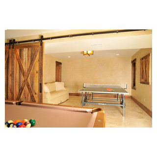 Rustic Lodge-Style Basement - Traditional - Basement - by Sun Design ...