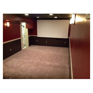 Simon Family DIY Basement Theater - Transitional - Basement - Newark ...
