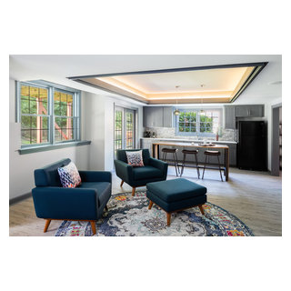 Social Seating Room and Open Concept Kitchen - Contemporary - Basement ...