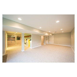 Sports Themed Finished Basement - Modern - Basement - Philadelphia - by ...