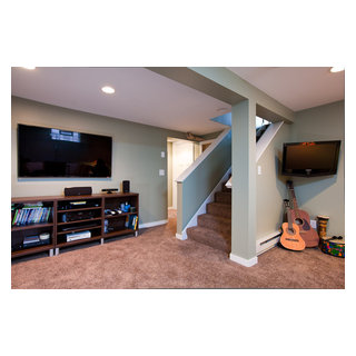 St. Paul Center Hall Colonial Contemporary Basement Remodel ...