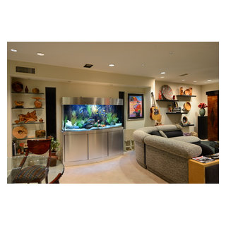 Stainless Bowfront Wall Unit - Eclectic - Basement - Houston - by The ...