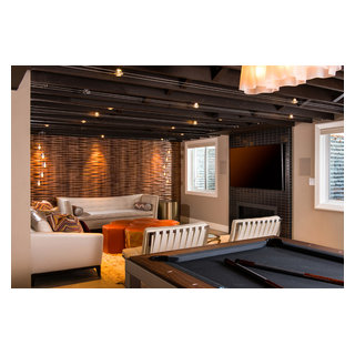 Swanky Lounge Basement Conversion - Midcentury - Basement - Other - by ...