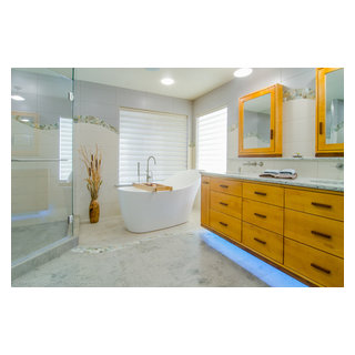 A warm inviting masterbath that is your own spa to relax in ...