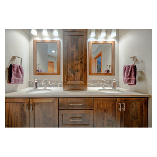 Alder vanity with matching mirrors - Transitional - Bathroom ...