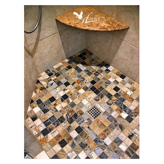 Arched Alcove Elegant Master Bathroom - Contemporain - Salle de Bain ...