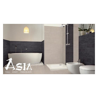 Asia Rectified Bamboo-look porcelain tile - Contemporain - Salle de ...