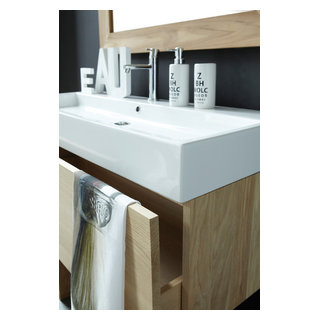 BASIC by Line Art Floating Vanity in Solid Oak - Contemporary ...