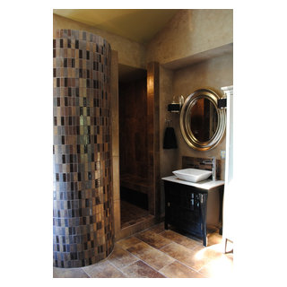 Bath with curved tile wall - Contemporary - Bathroom - Wichita - by ...