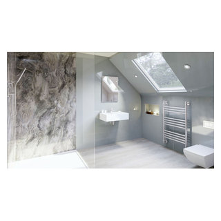 Bathroom clad with Classic Wall Panel Range (Cappuccino Stone), Plus ...