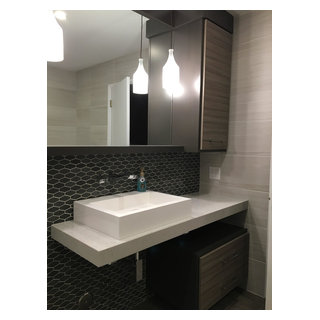 Bathroom Remodel with Black Backsplash - Modern - Bathroom - Other - by ...