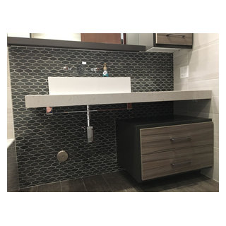 Bathroom Remodel with Black Backsplash - Modern - Bathroom - Other - by ...