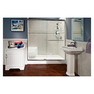 Beach Cottage Bathroom with Walk-in Shower - Beach Style - Bathroom ...