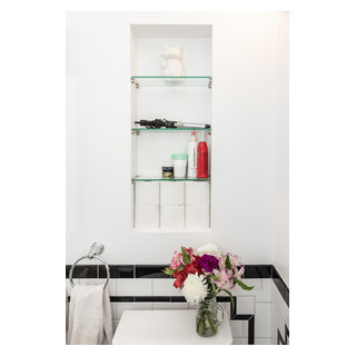 Black and White Art Deco Bathroom - Midcentury - Bathroom - Providence ...