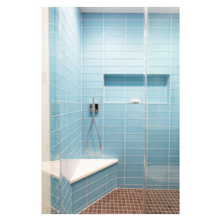 Blue Glass Shower Tile - Contemporary - Bathroom - New York - by ...