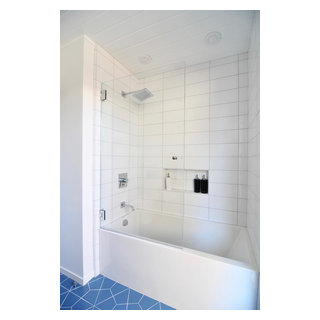 Bold Blue Tile Floor - Midcentury - Bathroom - San Francisco - by ...