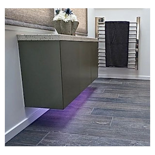 CABINETRY - floating console with LED toe-kick lighting - Contemporary ...