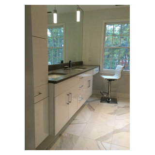 Caesarstone Pebble Honed Quartz Countertop - Modern - Bathroom ...