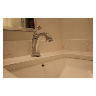 Cambria Quartz Counter and Undermount Sink - Transitional - Bathroom ...