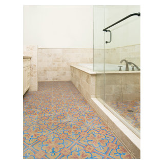 Chantilly tiles in an LA–Area Bathroom Add Bold Color and Pattern ...