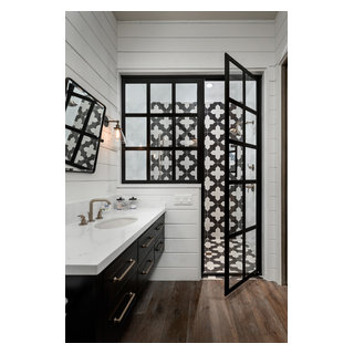 Black and White Mosaic Shower Tile - Mediterranean - Bathroom - Phoenix ...