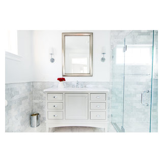 Classic White, Marble Master Bathroom - Transitional - Bathroom ...