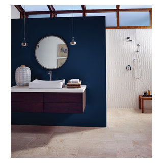 Coastal Sand + Whisper White Arched Herringbone - Contemporary ...