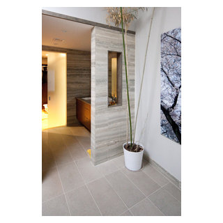 Contemporary Bathroom with Open Vanity Niche - Contemporary - Bathroom ...