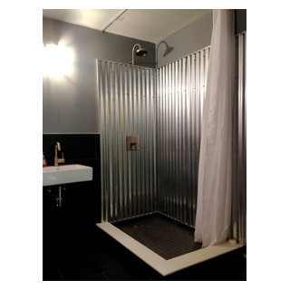 Corrugated Steel Shower - Industrial - Bathroom - Dallas - by Design ...