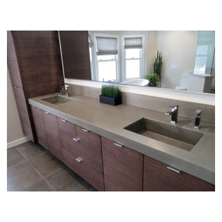 Custom Concrete Bathroom Double Vanity Sink - Bathroom - New York - by ...