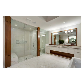Custom Cut Glass Doors - Contemporary - Bathroom - Calgary - by Simple ...