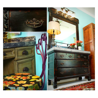 Custom Dresser Vanity with Concrete Top - Éclectique - Salle de Bain ...