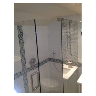 Custom neo-angle frameless showers, Greater Vancouver - Modern ...