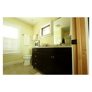 Dark Maple Vanity with Feet Looks like Furniture - Transitional ...