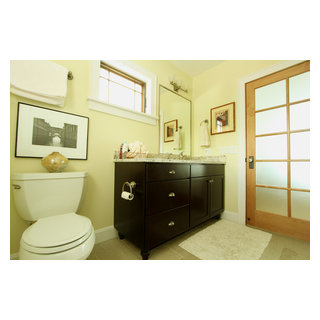 Dark Stained Vanity with Feet Looks like Furniture - Transitional ...
