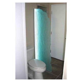 Deep Waves Glass Shower Partition - Eclectic - Bathroom - Other - by ...
