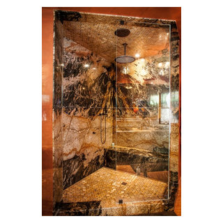 Desert Dream Granite Slab Shower - Mediterranean - Bathroom - Seattle ...