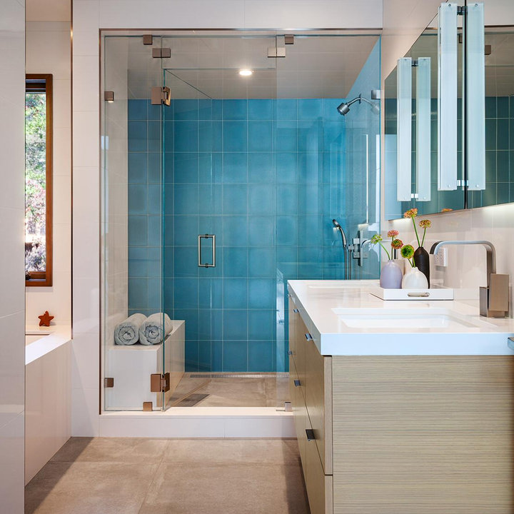 75 Most Popular 75 Beautiful Bathroom with Blue Tile Ideas & Designs ...