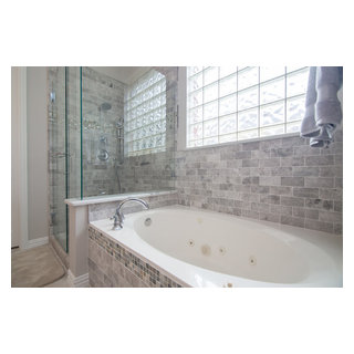 Drop in Jacuzzi Tub Privacy Glass Custom Tile - Contemporary - Bathroom ...