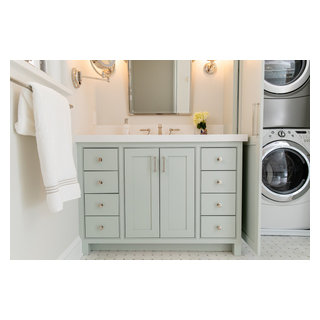 Eton Master Bath Remodel with Built-In Washer Dryer Custom Cabinet in Towson - Transitional ...