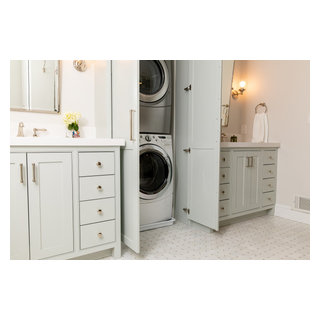 Eton Master Bath Remodel with Built-In Washer Dryer Custom Cabinet in Towson - Transitional ...