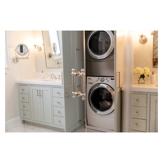 Eton Master Bath Remodel with Built-In Washer Dryer Custom Cabinet in Towson - Transitional ...