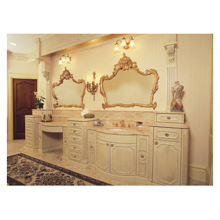 Fancy Glazed Painted Victorian Bathroom Vanity - Traditional - Bathroom ...