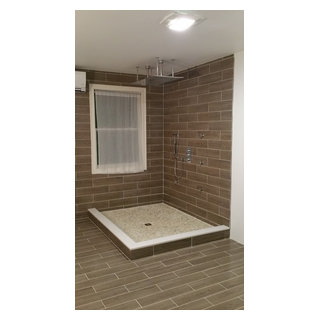 Glassless Shower - Modern - Bathroom - Boston - by Local Tile LLC | Houzz