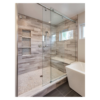 Gorgeous Custom Bathroom with Extra Large Shower - Contemporary ...